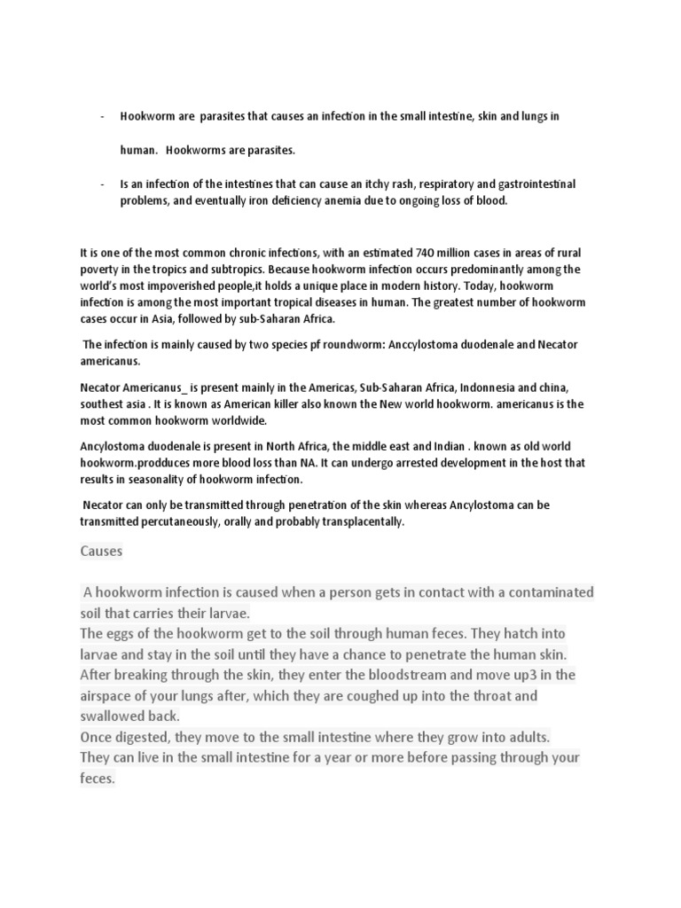 An Overview of Hookworm Infection: Causes, Symptoms, Diagnosis ...
