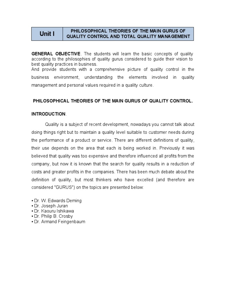 Quality Control Theories and Practices | PDF | Quality (Business ...