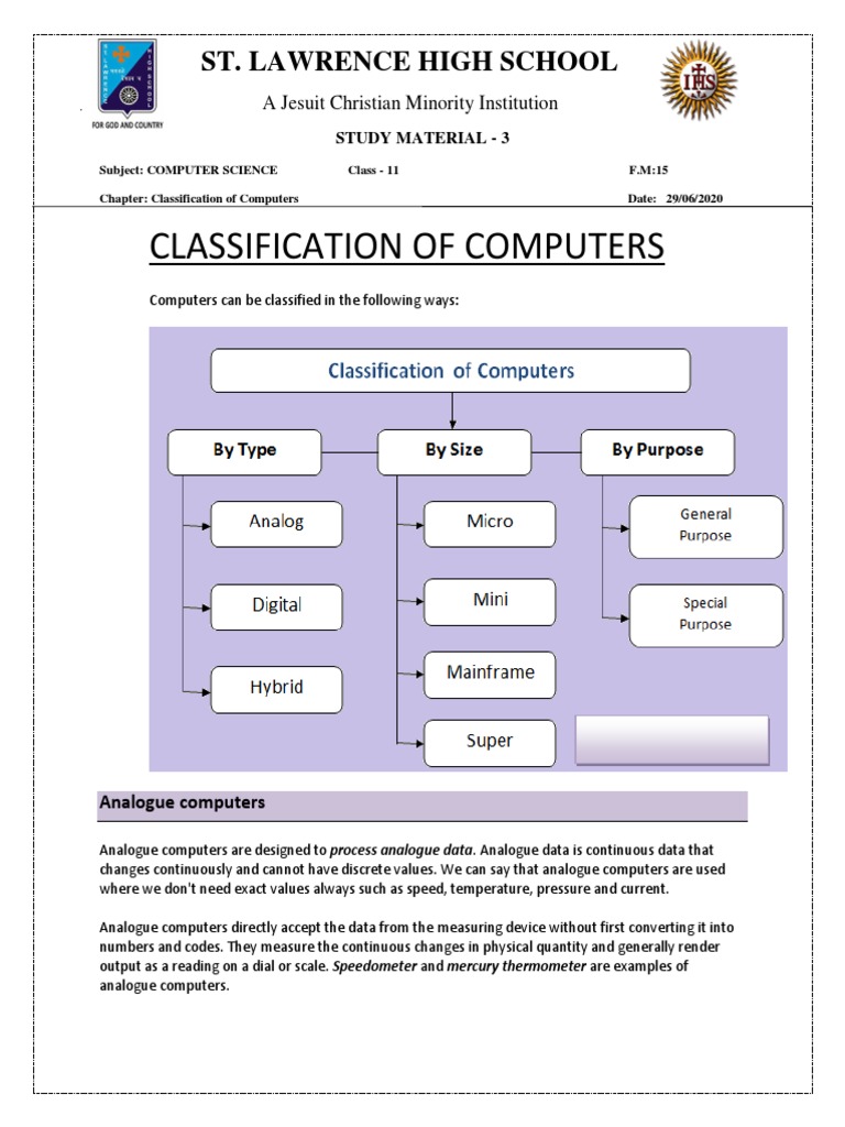 Classfication of Computers | PDF | Personal Computers | Workstation