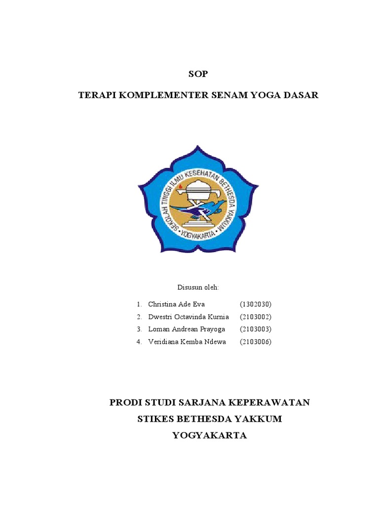 Sop Terapi Komplementer Senam Yoga | PDF | Pengembangan Diri | Kesehatan Holistik