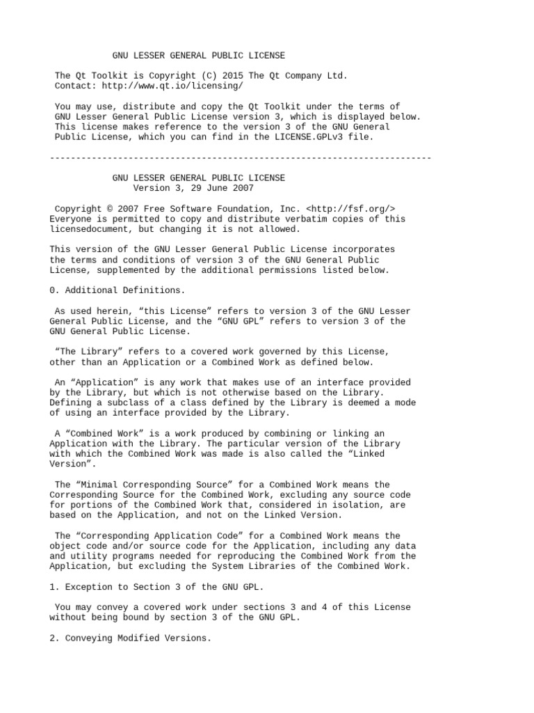 QT License | PDF | Gnu | Source Code