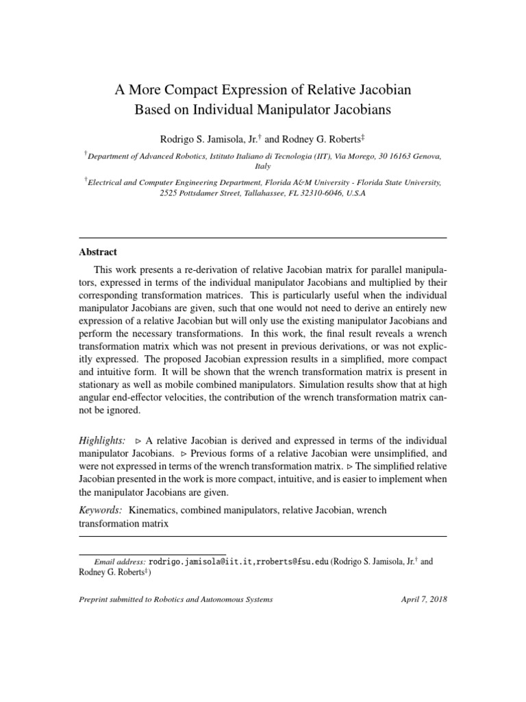(2015) Jamisola Roberts - A More Compact Expression of Relative Jacobian Based On Individual ...