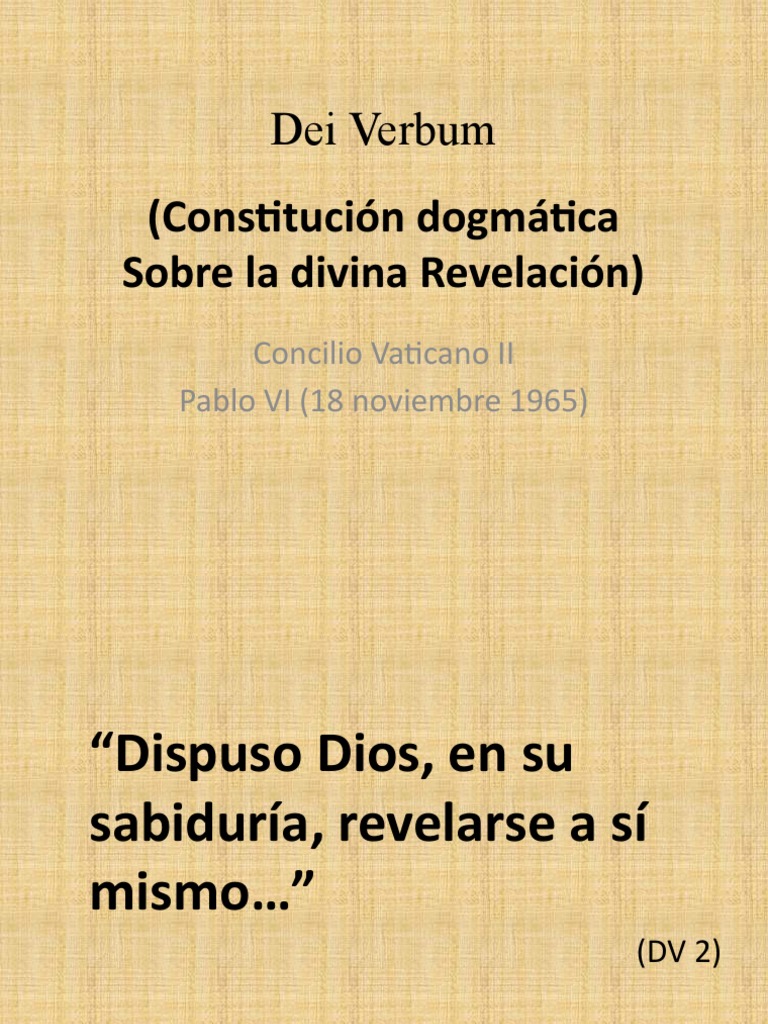 Dei Verbum | PDF | Biblia | Concilio Vaticano II