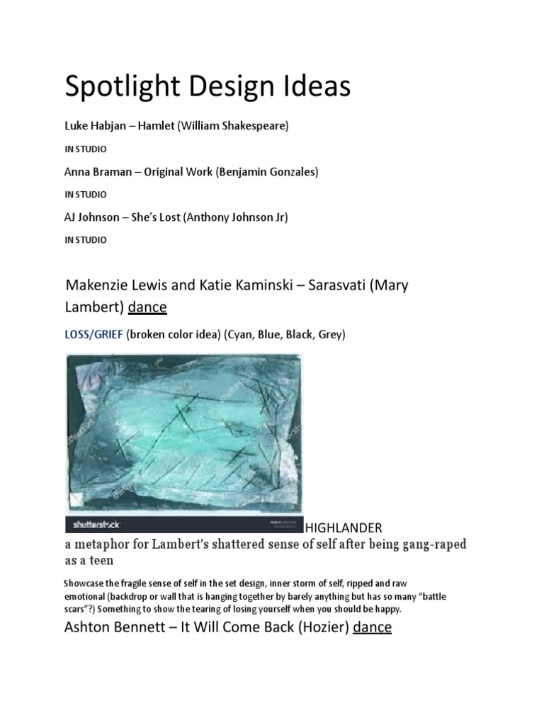 Design Ideas For Spotlight 1 | PDF