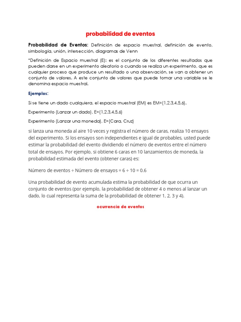 Probabilidad de Eventos | PDF