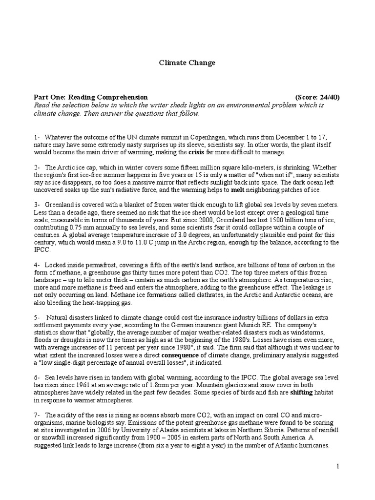 Climate Change Grade 10 | PDF | Climate Change | Greenhouse Gas