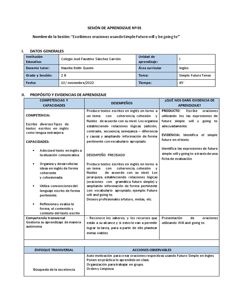 Future Tenses | PDF | Aprendizaje | Evaluación
