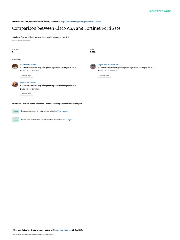 Comparison Between Cisco ASA and Fortinet FortiGate | PDF | Computer Network | Firewall (Computing)