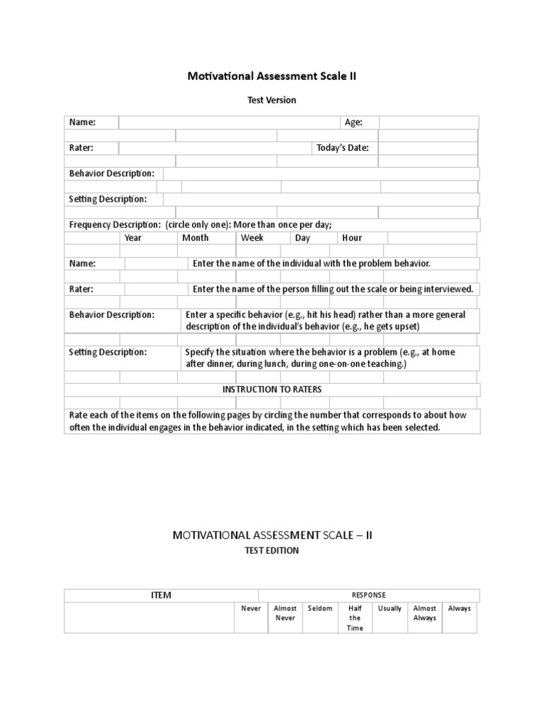 Motivational-Assessment-Scale-II - PDF Autism | PDF | Psychology ...