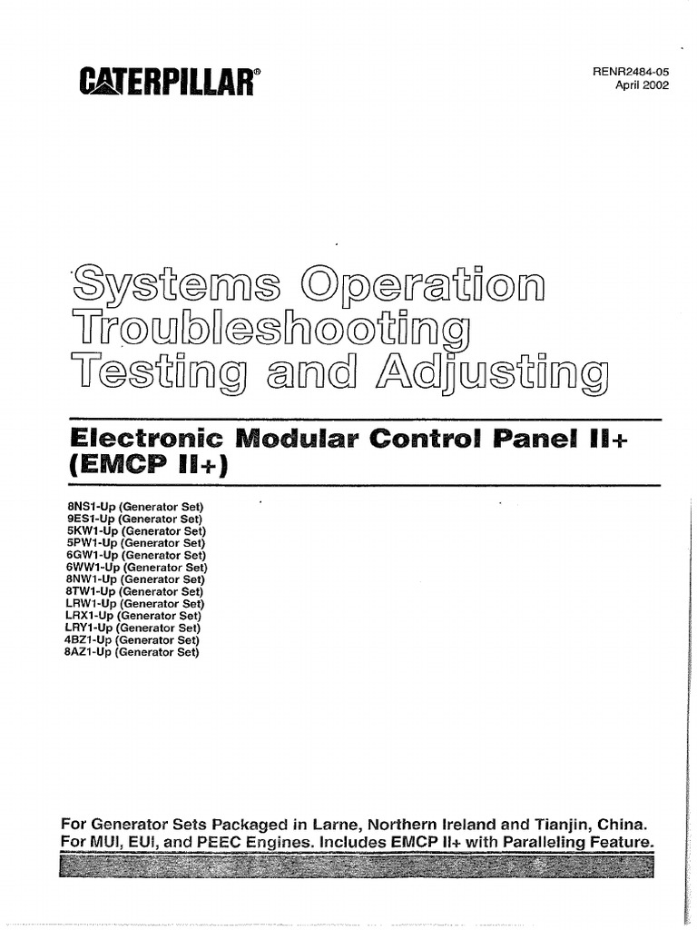 Electronic Modular Control Panel 11 (EMCP 11) | PDF | Alternating ...