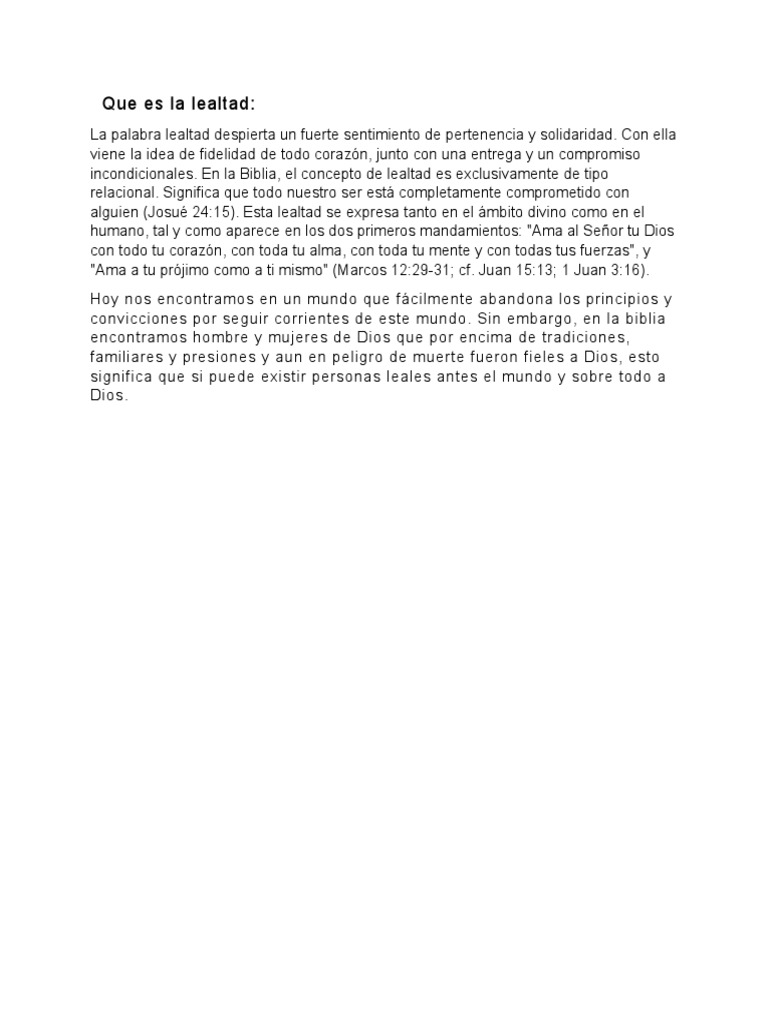 Leal Tad | PDF | Lealtad | David