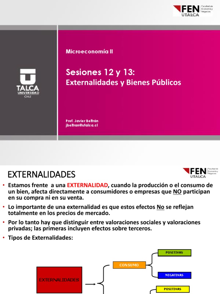 Microeconomia II Semana 12 y 13 Externalidades y Bienes Publicos | PDF | Exterioridad ...