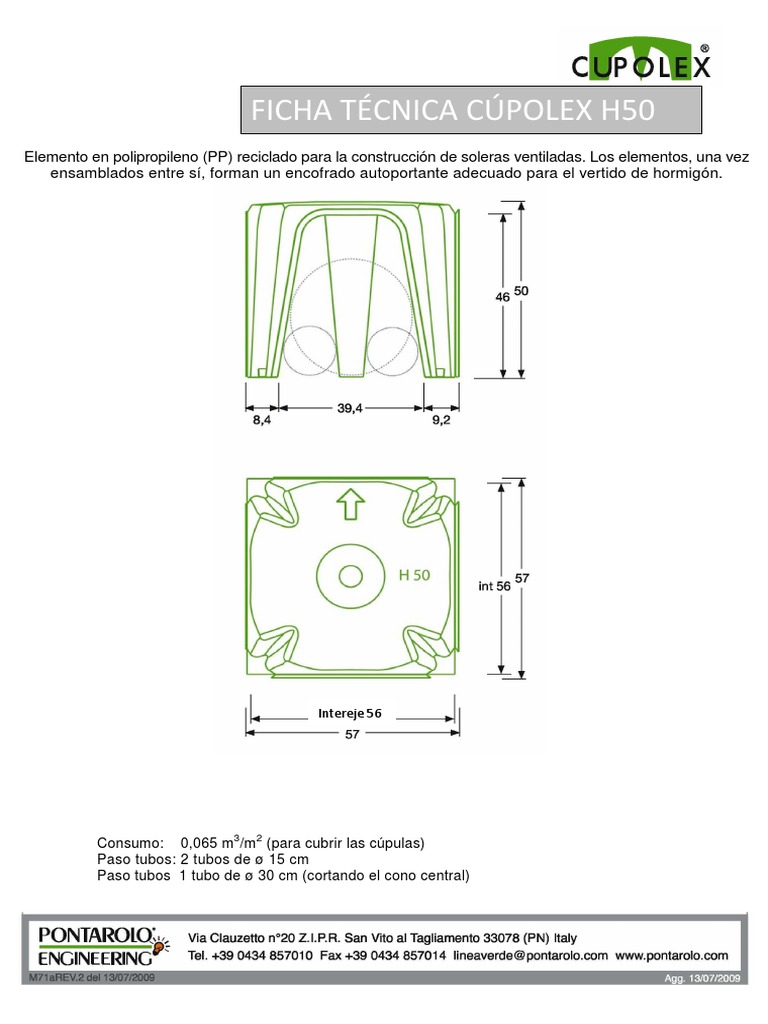 Ficha Tecnica Cupolex h50 | PDF | Hormigón | Materiales