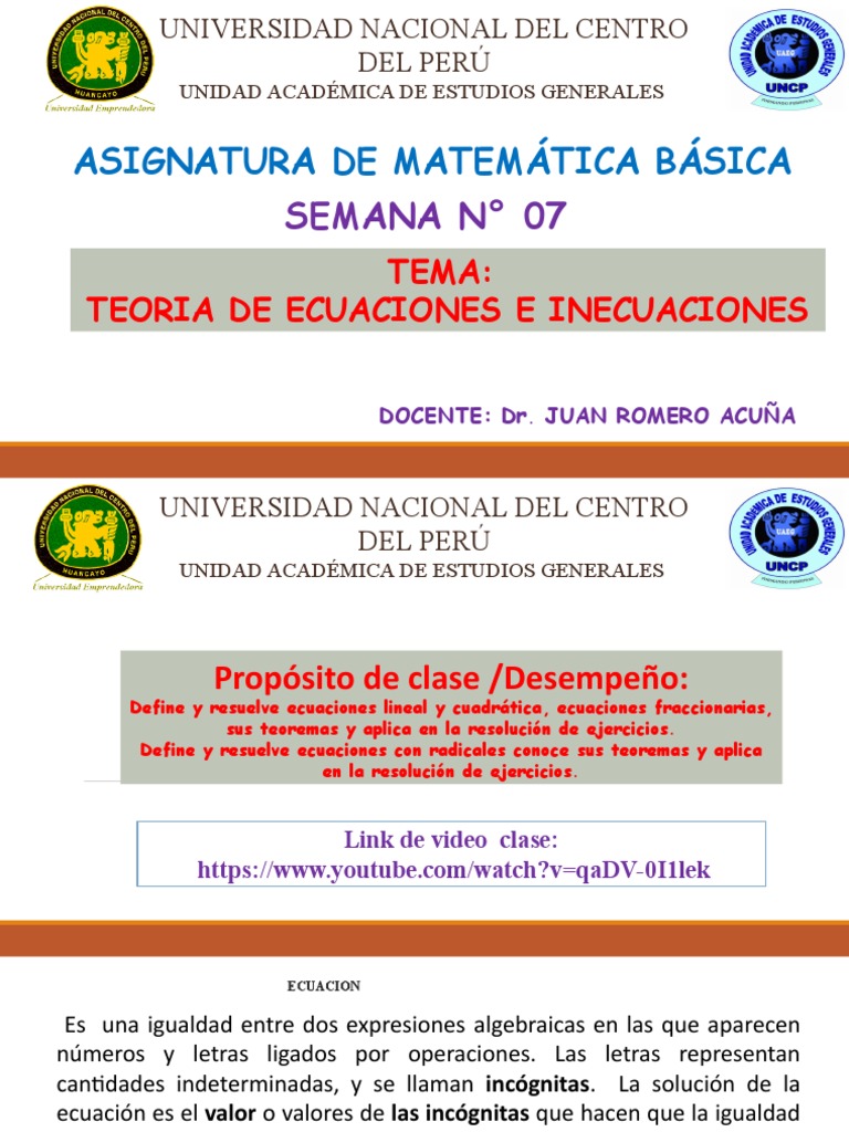 Presentacion 07 | PDF | Ecuaciones | Álgebra