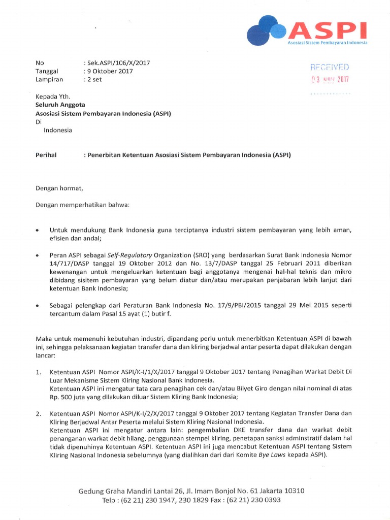 ASPI Ketentuan 2017 | PDF