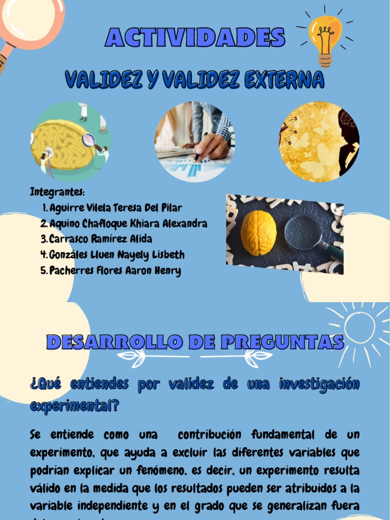 Actividades Validez Externa g1p1 | PDF