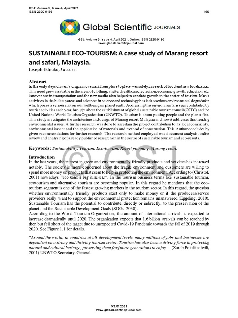 Marang Resort Case Study Research | PDF | Sustainability | Tourism