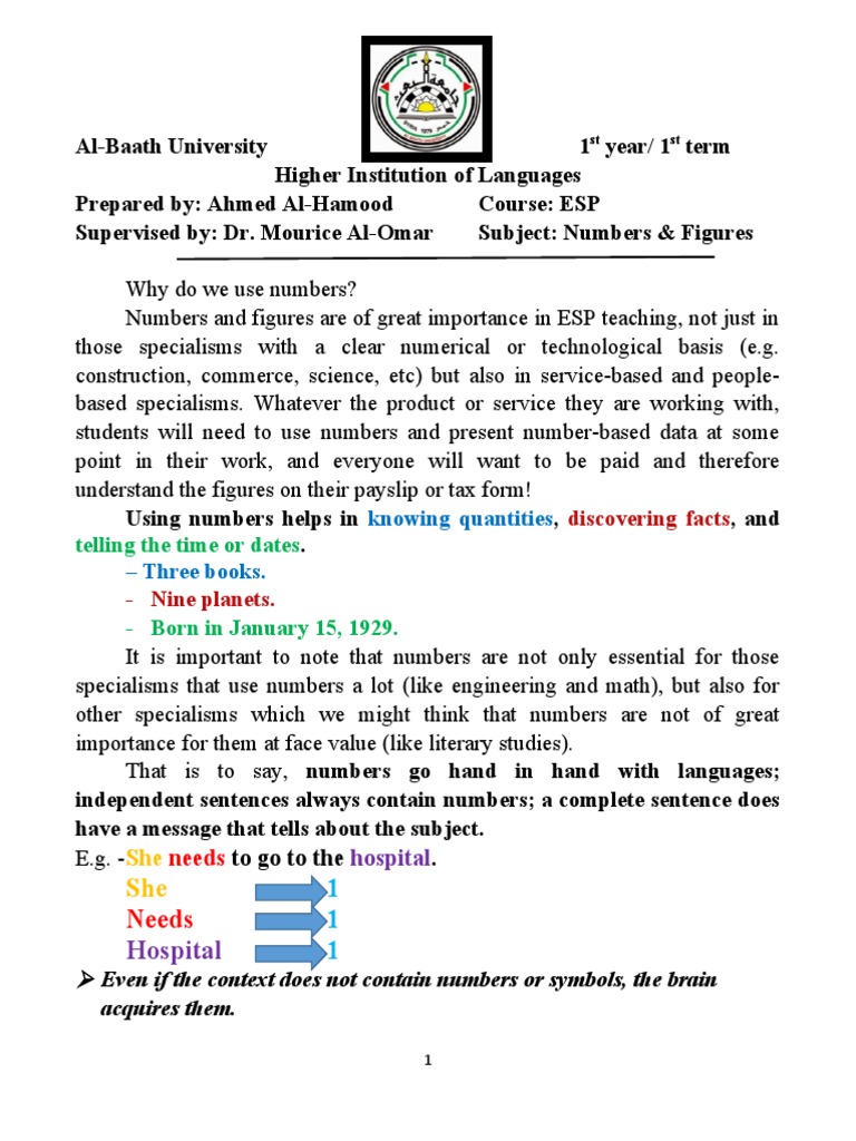Numbers & Figures | PDF | Grammatical Number | English Language