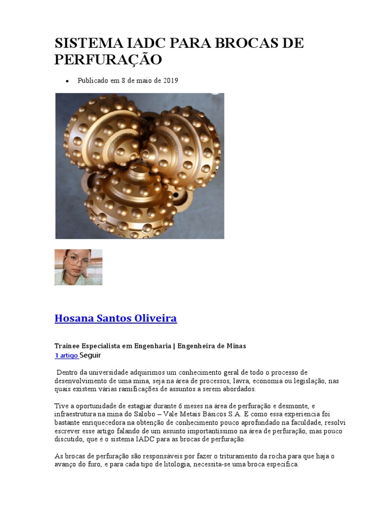 Sistema Iadc para Brocas de Perfuração | PDF