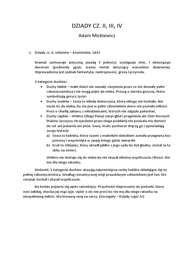 DZIADY CZ II III I IV | PDF