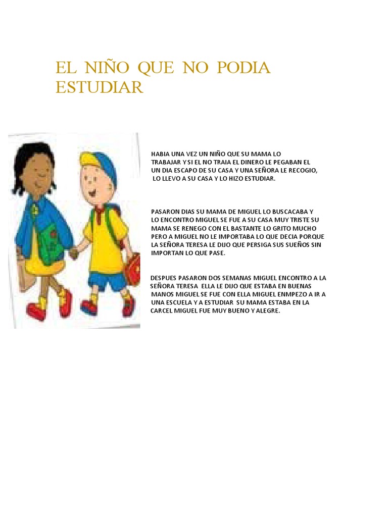 El Niño Que No Podia Estudiar | PDF