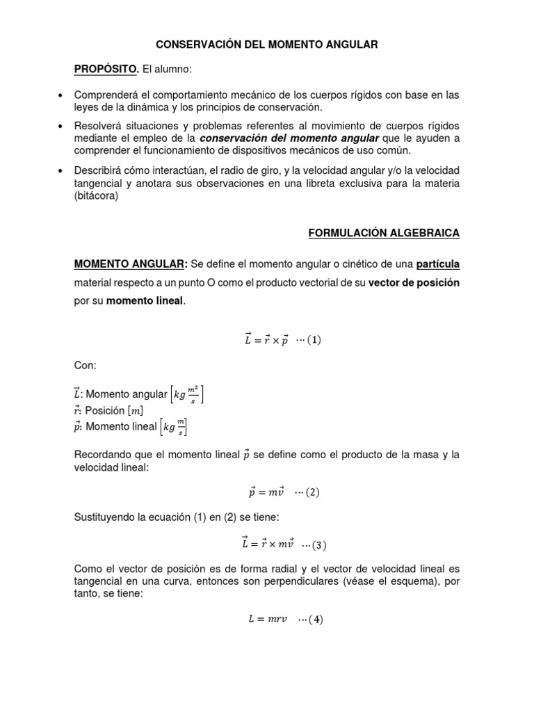 Conservación Del Momento Angular | PDF | Momento angular | Impulso