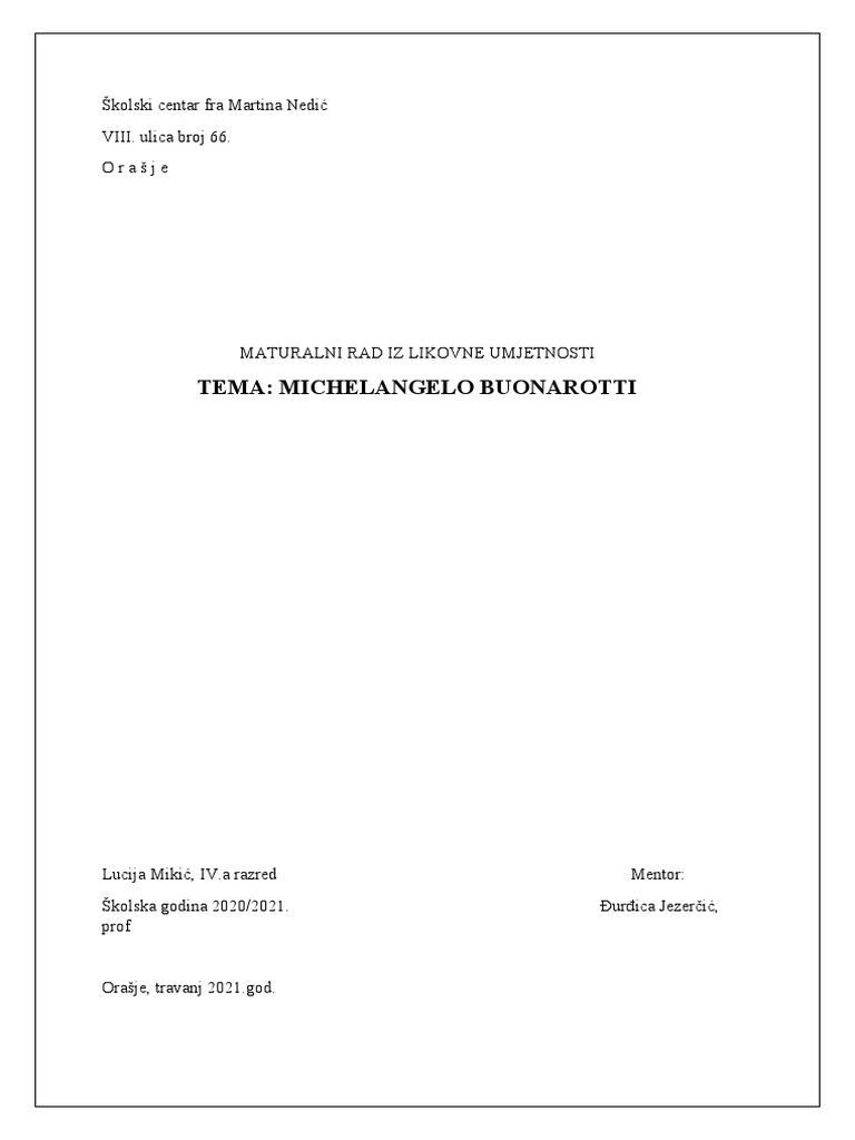 Michelangelo Buonarotti | PDF