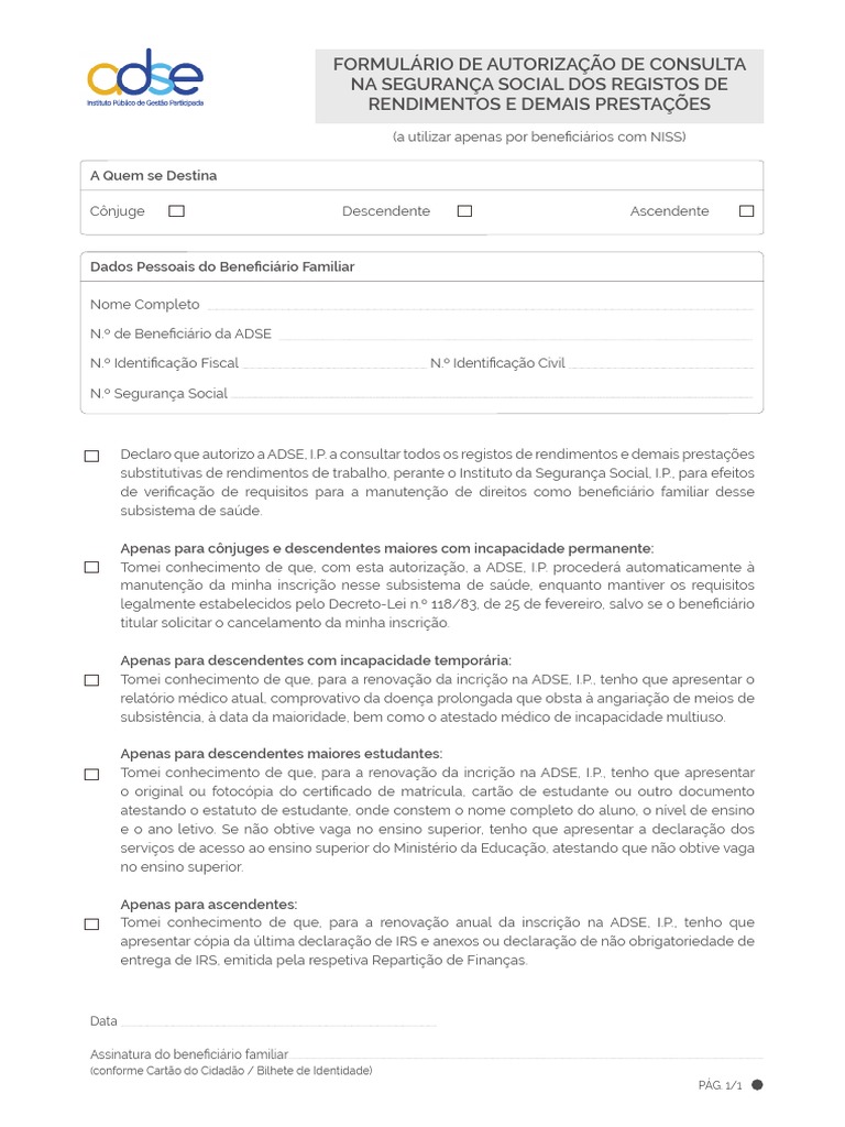 Autorização de Consulta ADSE | PDF