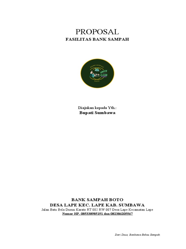 Proposal Bank Sampah | PDF