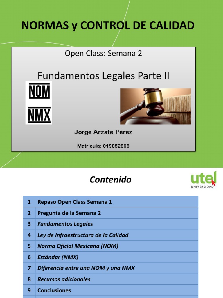 Semana 2 Normas y Control de Calidad | PDF | Calidad (comercial) | Infraestructura
