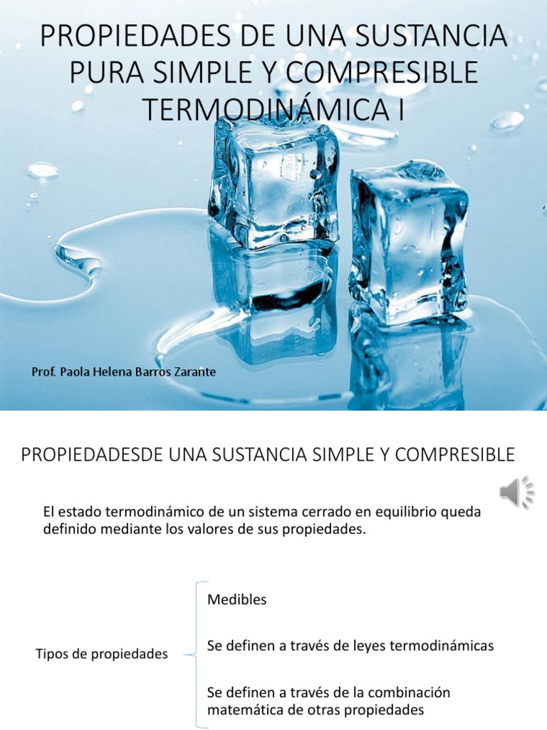 3.1 Propiedades de Una Sustancia Simple y Compresible | PDF | Vapor ...