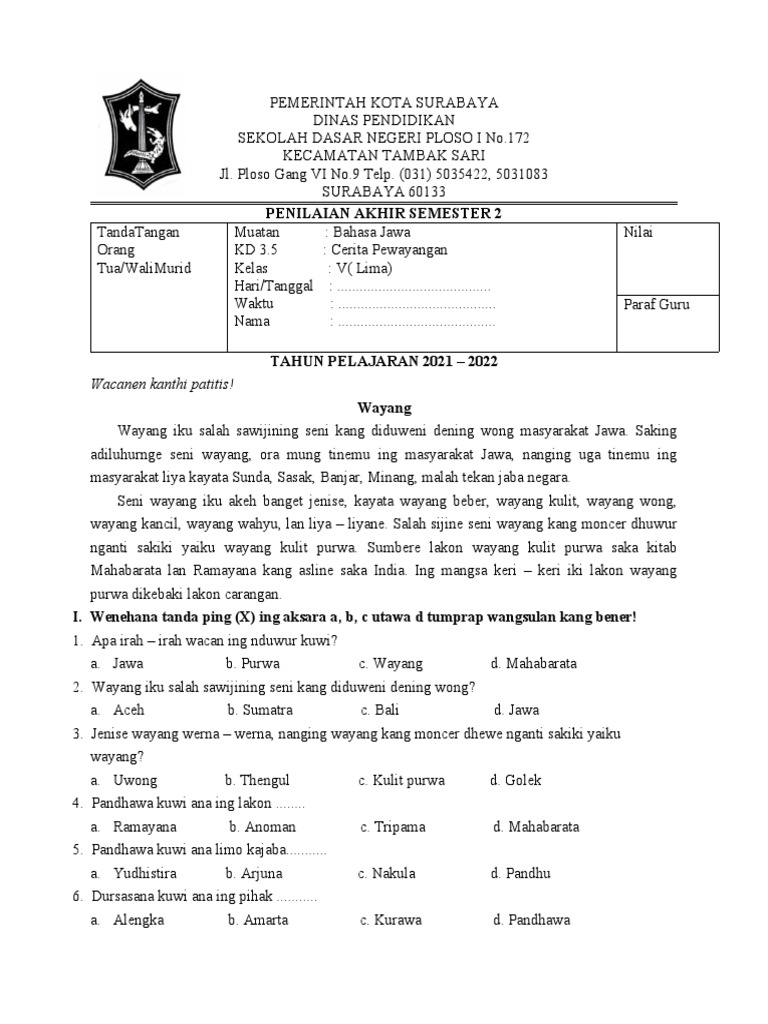 Pas Bahasa Jawa | PDF