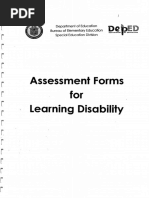 Form LD 2 Checklist Assessment | PDF | Learning Disability | Attention