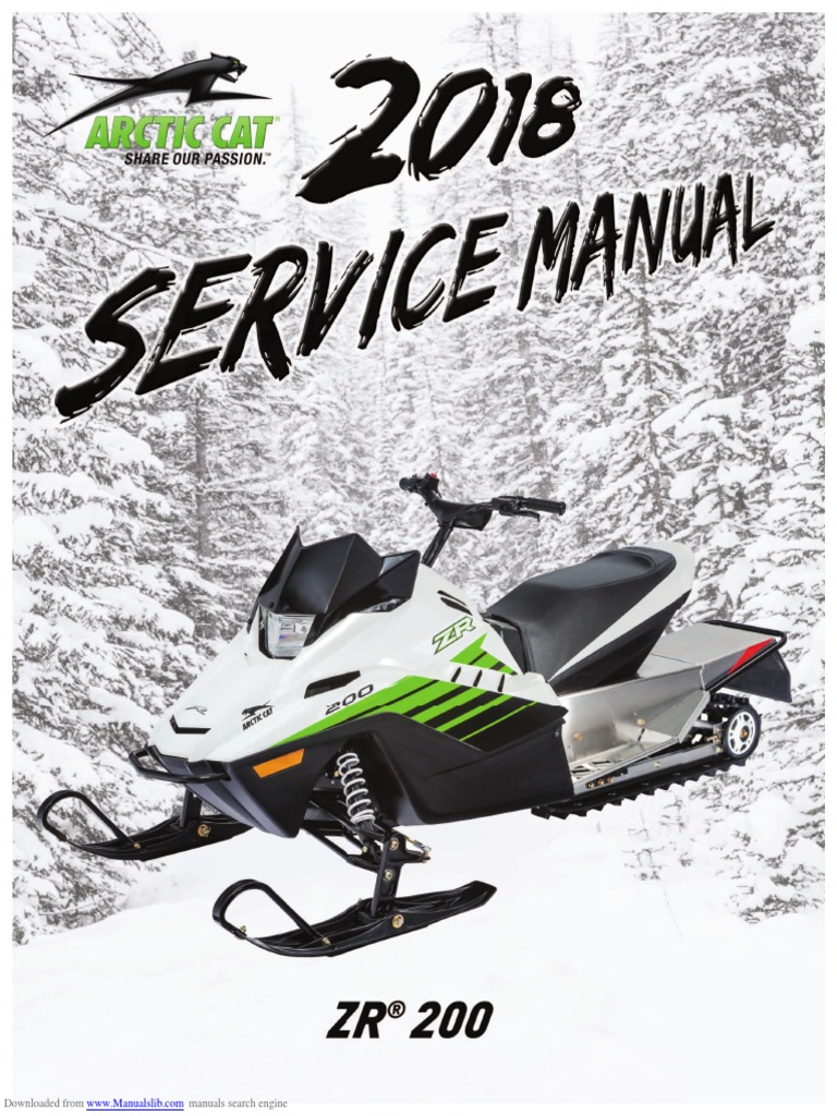 2018 Arctic Cat ZR200 Service Manual | PDF | Axle | Internal Combustion ...