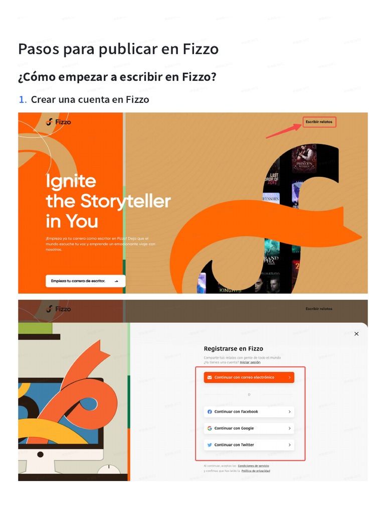 Pasos para Publicar en Fizzo | PDF