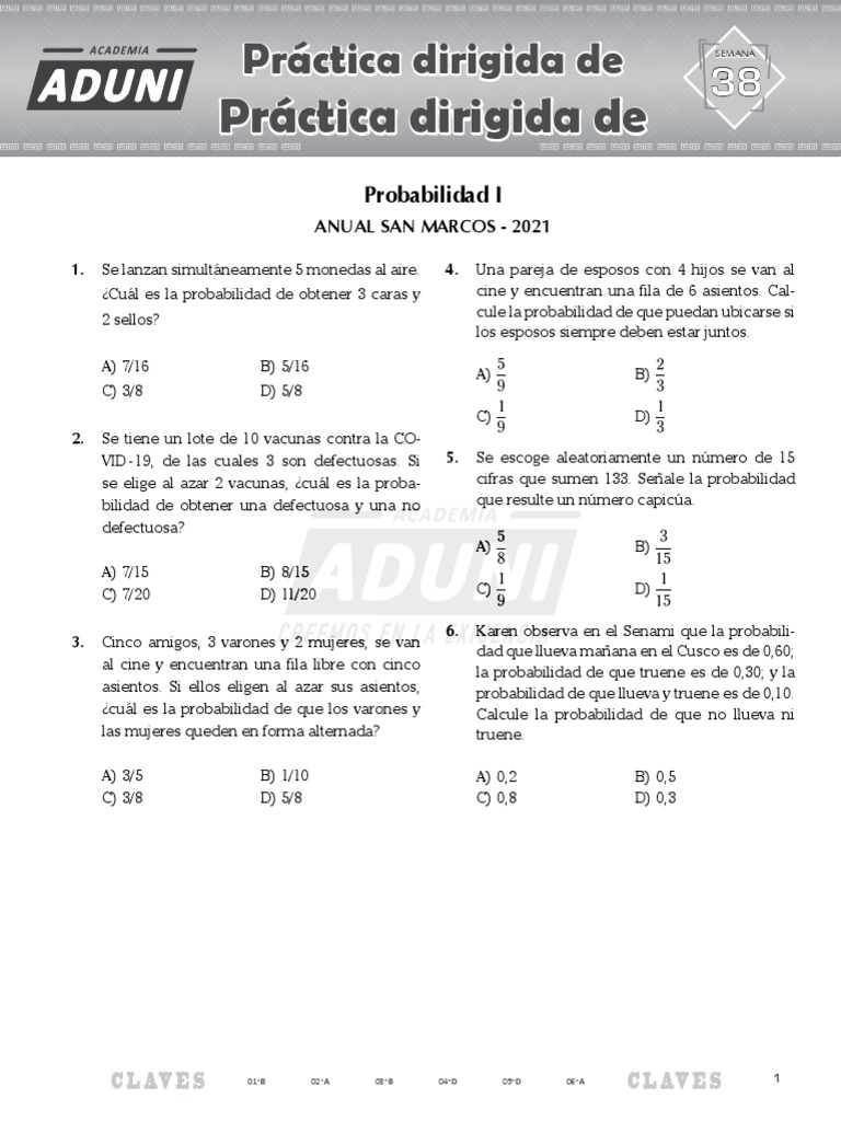 Ejercicios de Probabilidad para Secundaria | PDF | Probabilidad ...