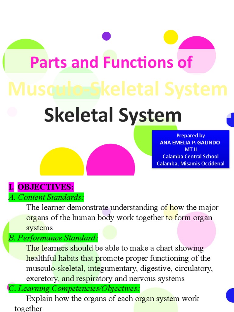 Parts and Function of Musculo-Skeletal System | PDF | Skeleton | Bone