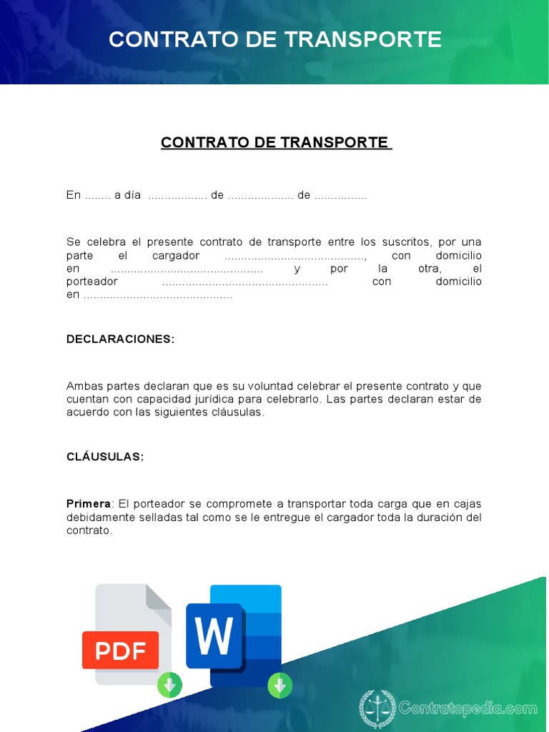 Contrato de Transporte | PDF