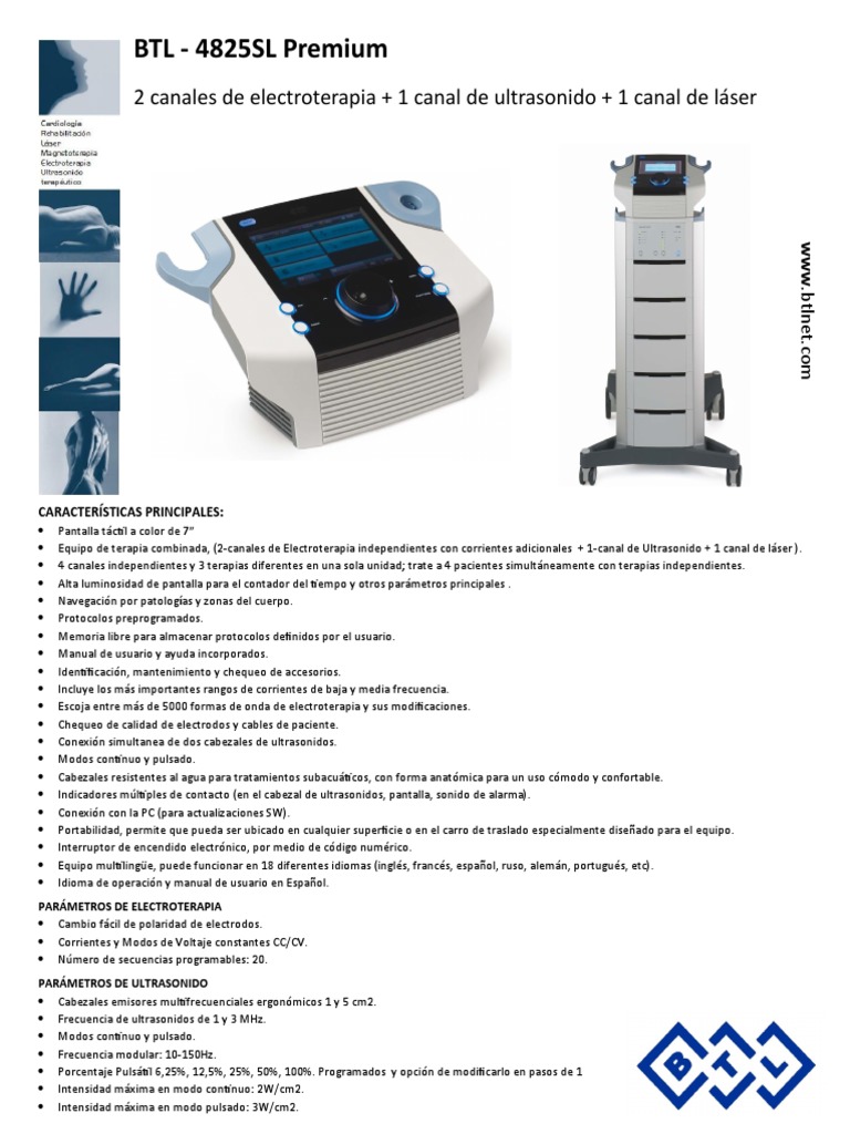 BTL - 4825SL Premium: 2 Canales de Electroterapia + 1 Canal de ...