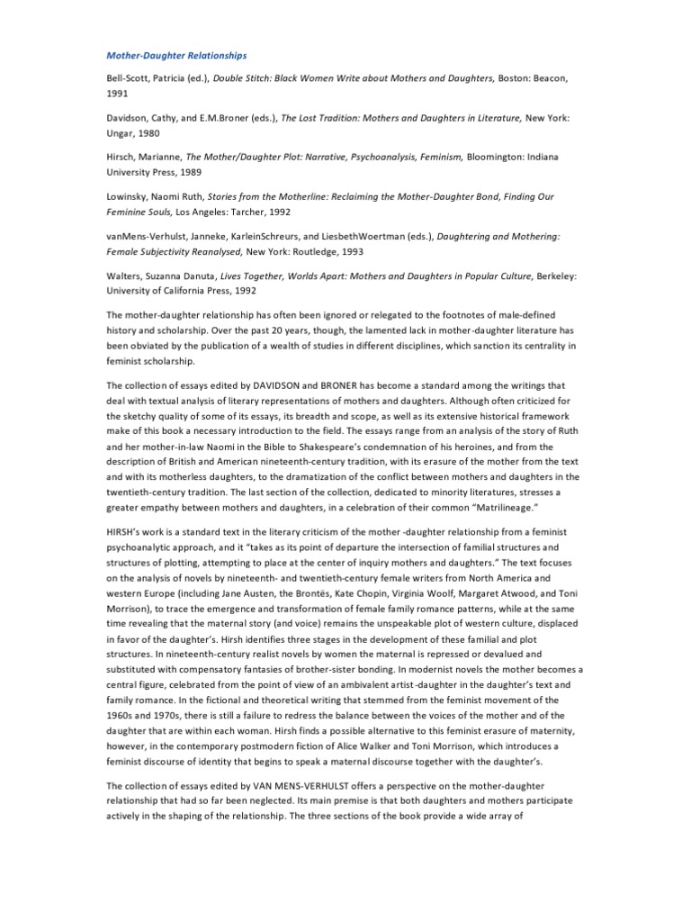 Mother-Daughter Relationship Insights | PDF | Mother | Feminism