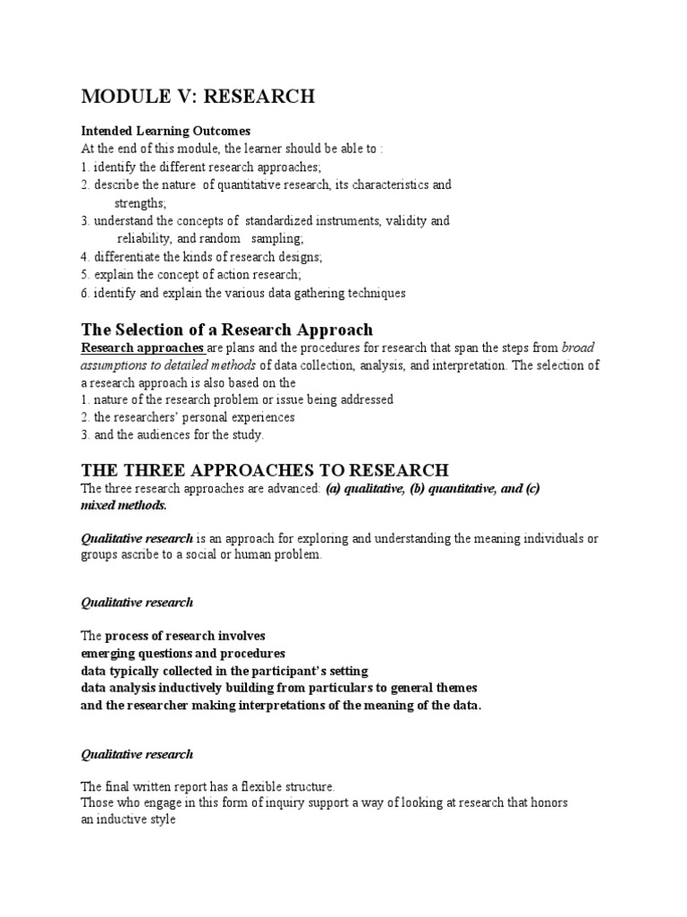 Module Research | PDF | Sampling (Statistics) | Validity (Statistics)