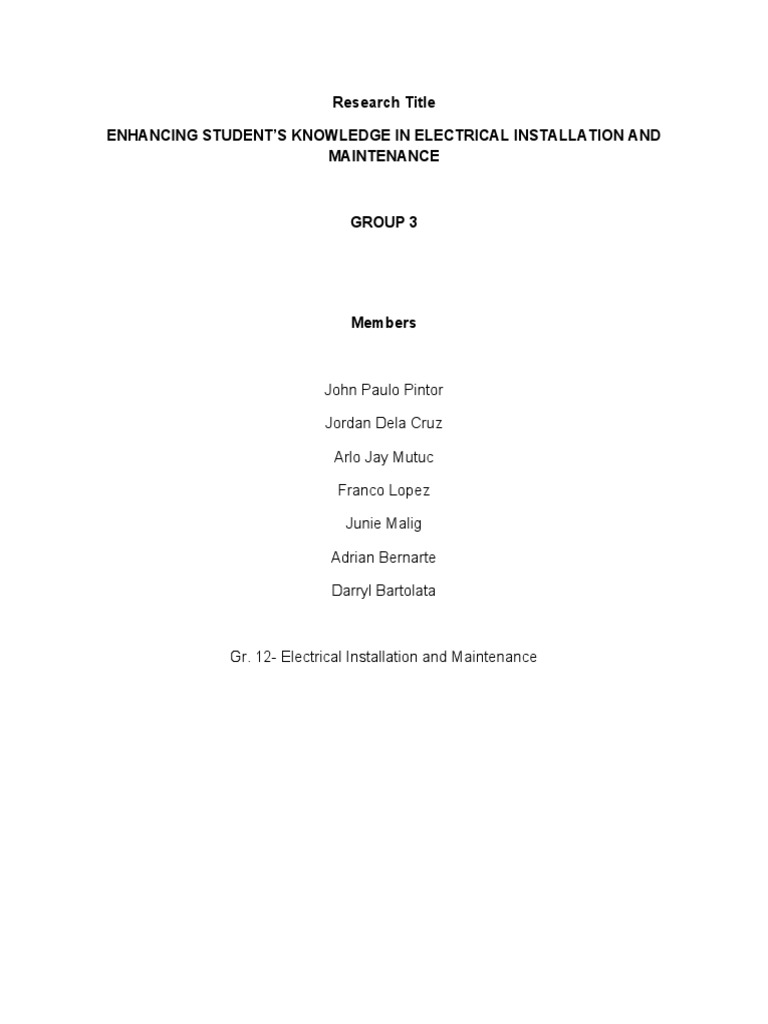 Research Title | PDF | Electricity | Electric Generator