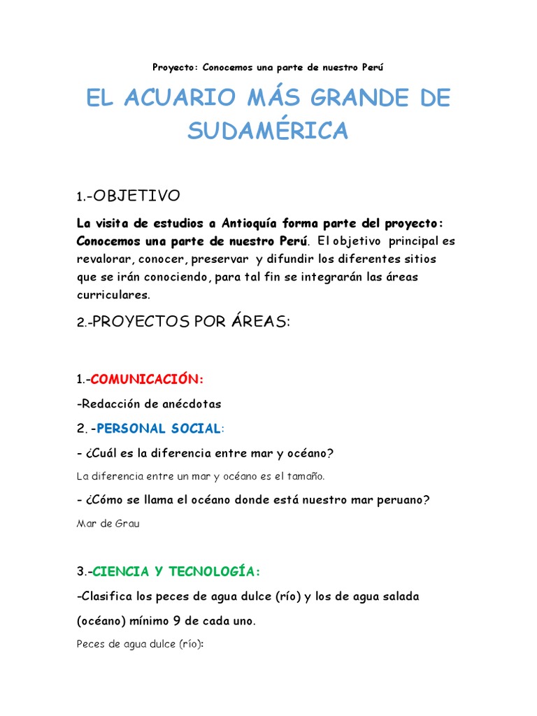 El Acuario Mas Grande de Sudamerica | PDF | Acuario | Pescado