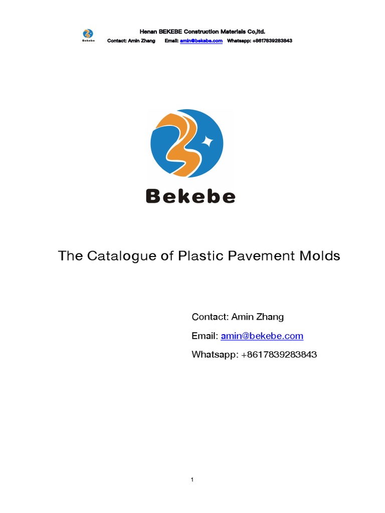 BEKEBE Plastic Pavement Molds Catalogue | PDF
