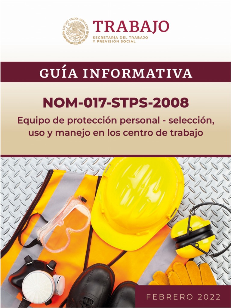 Guía NOM-017-STPS-2008: EPP en Trabajo | PDF | Bienestar | México