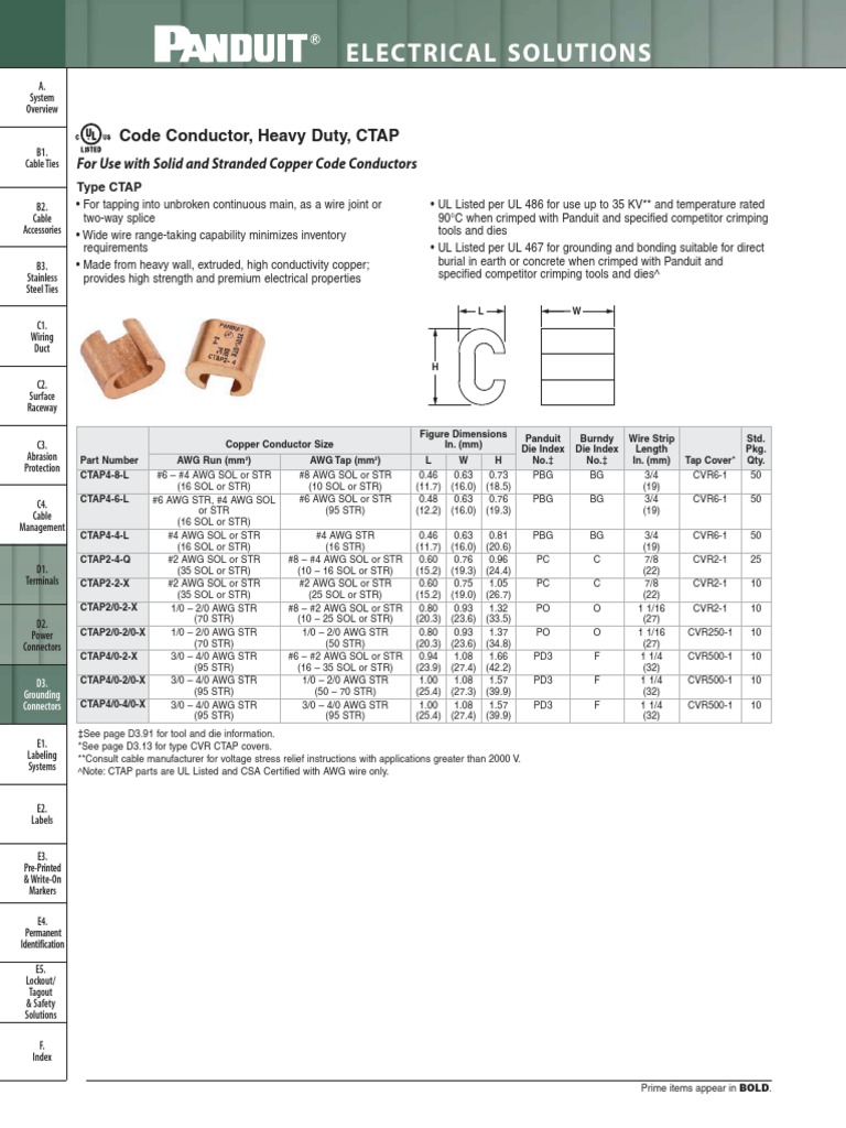 Conector Tipo C Panduit | PDF | Electrical Wiring | Electromagnetism