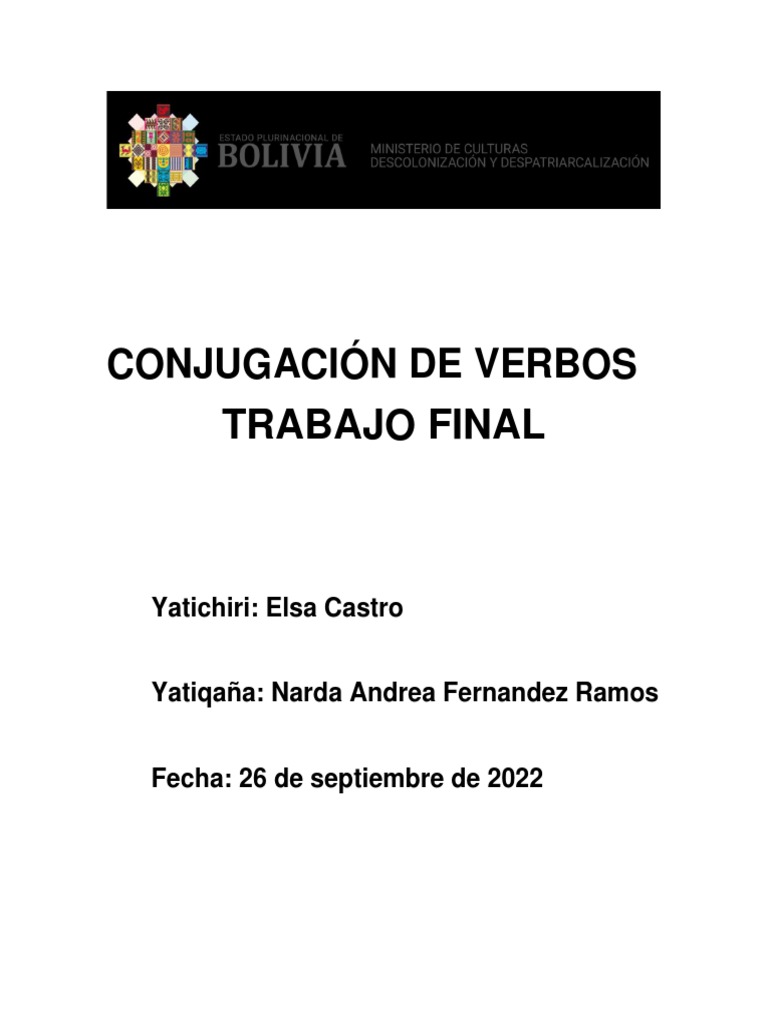 Conjugacion De Verbos Pdf Conjugación Gramatical Numero Gramatical