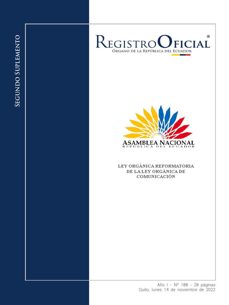 Reforma a la Ley Orgánica de Comunicación | PDF | Gobierno