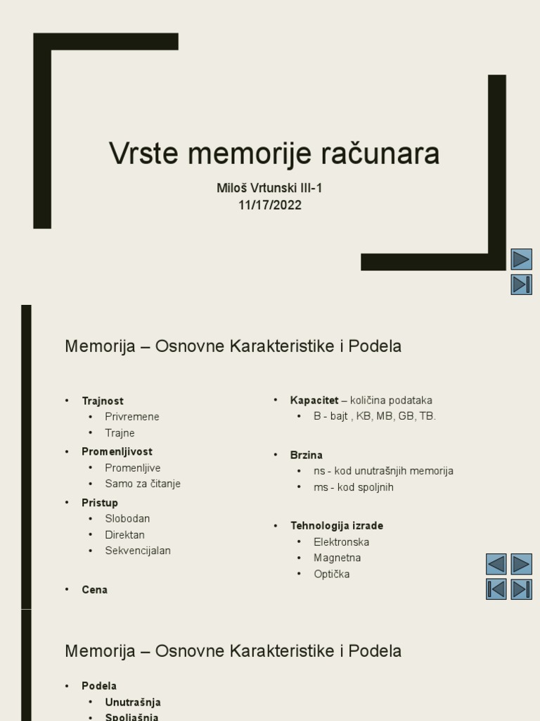 Vrste Memorije Racunara | PDF