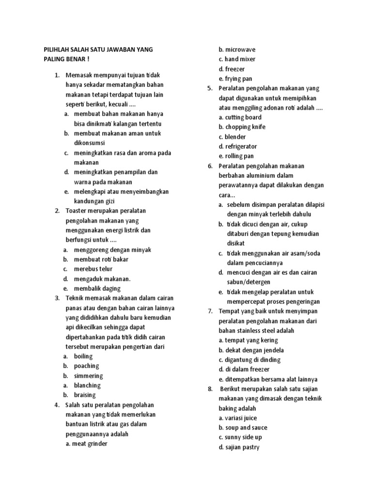 Latihan SAS Dasar Kuliner 22-23 | PDF